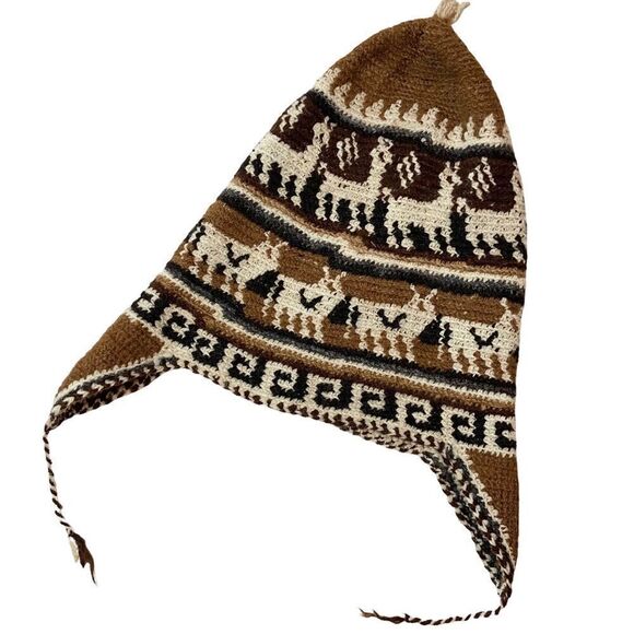 Unmarked | Accessories | Soft Warm Alpaca Earflap Crochet Chullo Hat ...